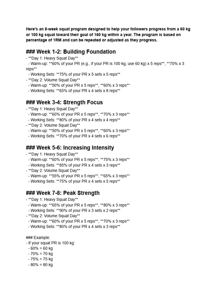 Squat 60 - 100 | PDF