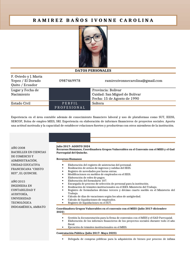 CV Ramirez Baños Ivonne.... | PDF | Contabilidad | Gestión de recursos humanos