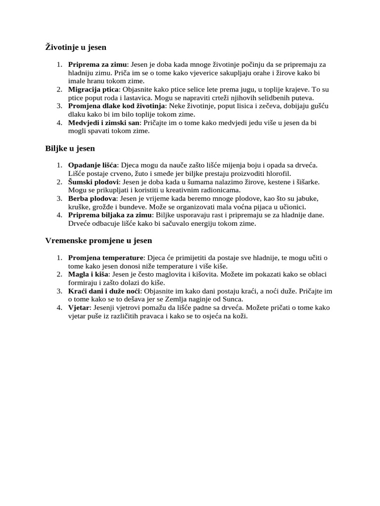 Životinje U Jesen | PDF