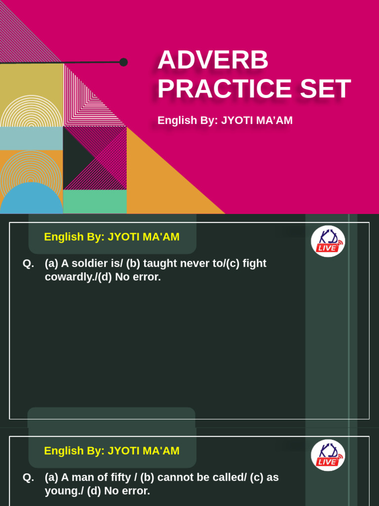 Adverb Practice Set | PDF