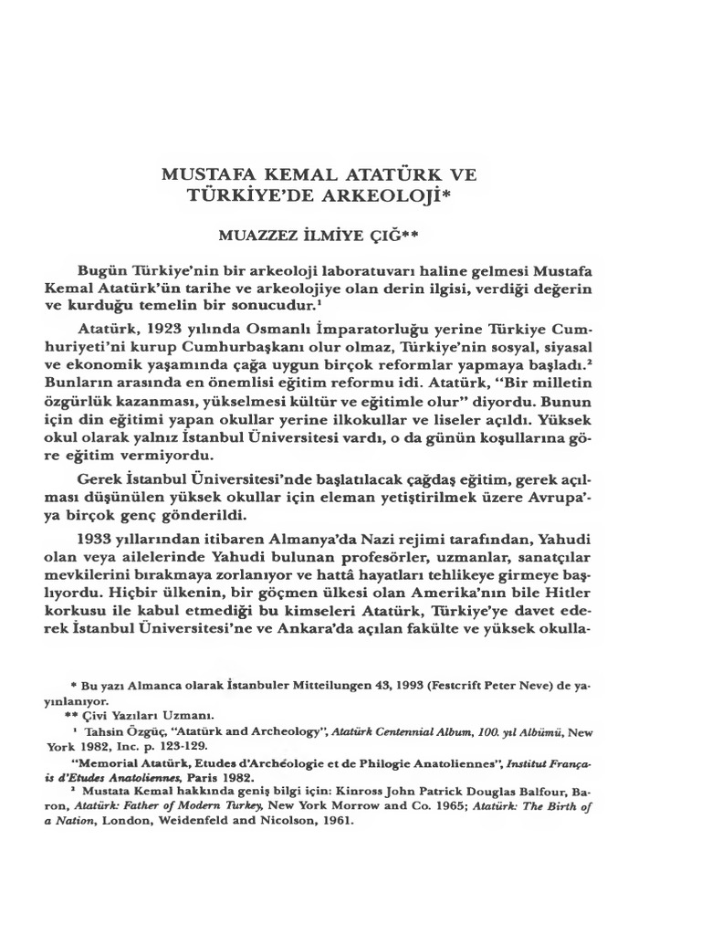 8 Atat - RK Ve T - Rkiyede Arkeoloji ( | PDF