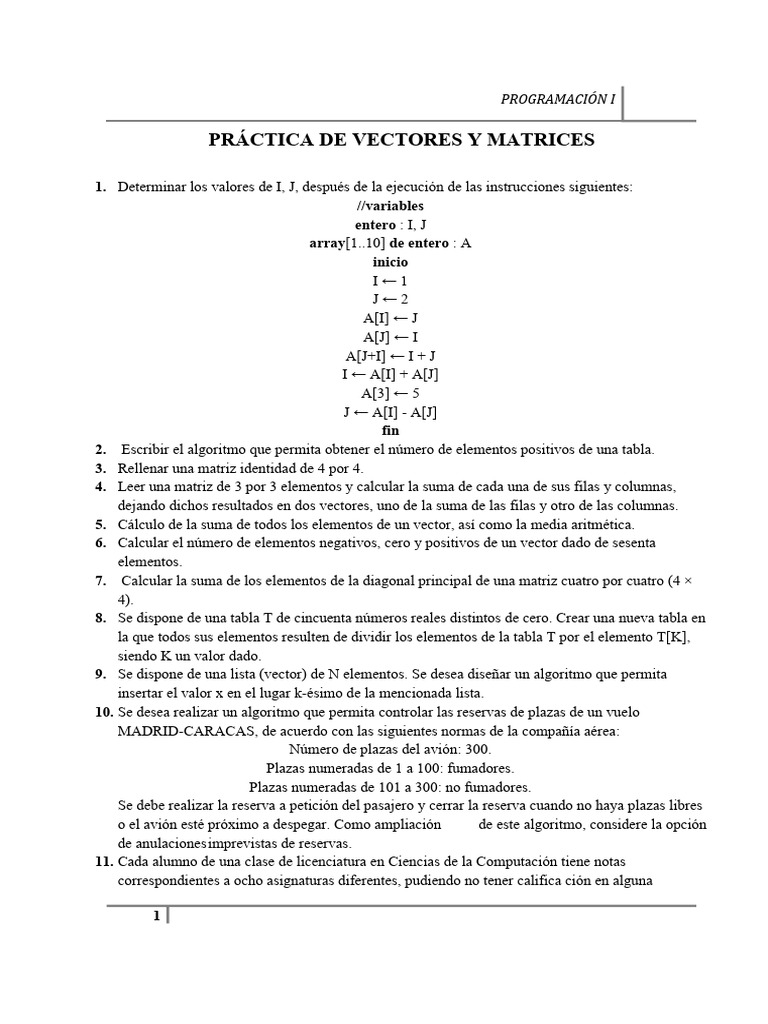 Vectores y MAtrices | PDF | Matriz (Matemáticas) | Matemáticas