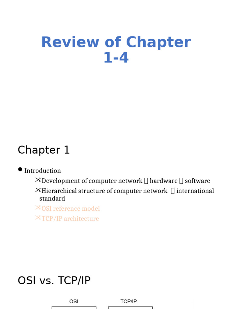 Review of Chapter 1-4 | PDF | Computer Network | Internet Protocols
