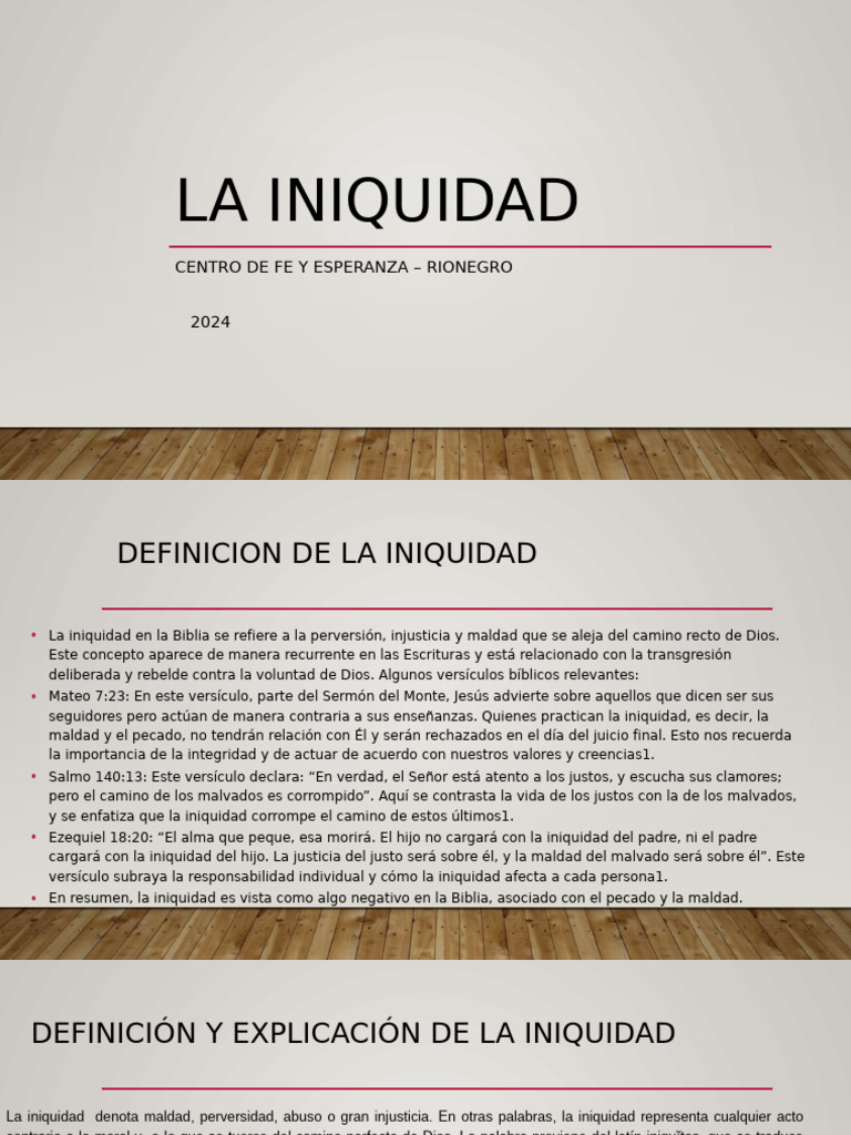 Iniquidad: Significado y Conflicto Bíblico | PDF | Pecado | Alma