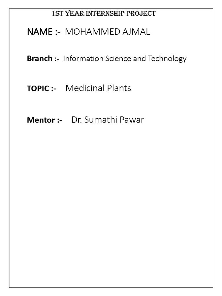 1st Year Internship Project Azmal | PDF