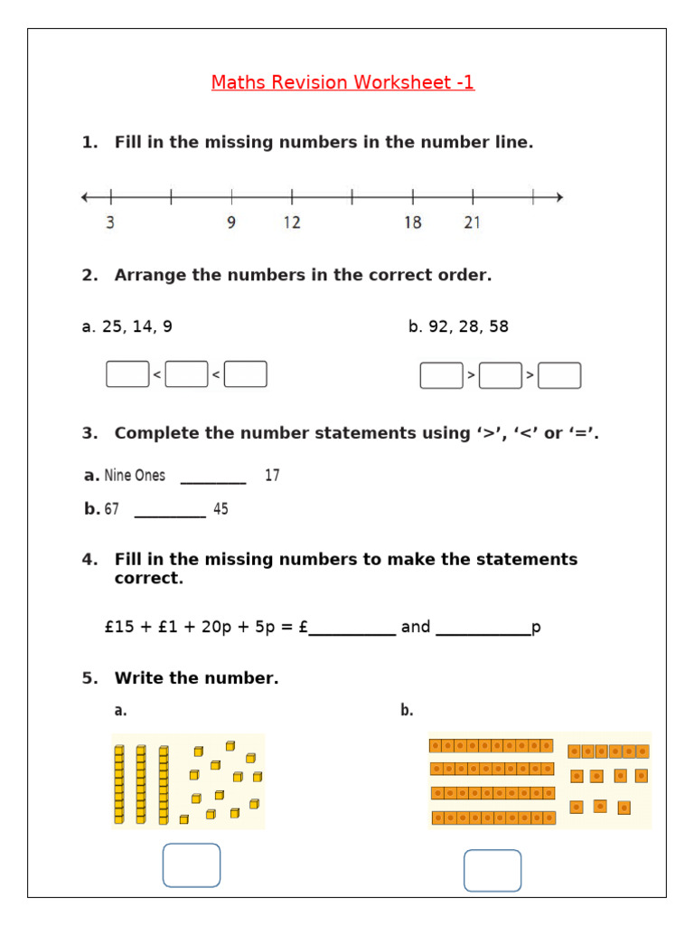 Term 1 Revision Worksheet 1 | PDF Term 1 Revision Worksheet 1 | PDF