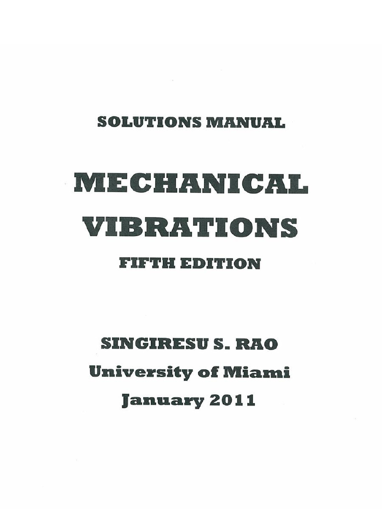 Toaz - Info Mechanical Vibrations Ss Rao 5th Edition Solution Manual PR ...