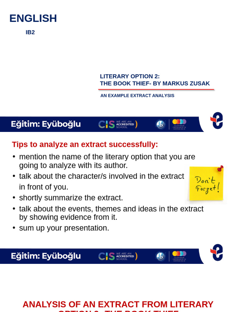 01 03 03 Ingilizce 12ib The Book Thief-Extract Analysis 2 | PDF