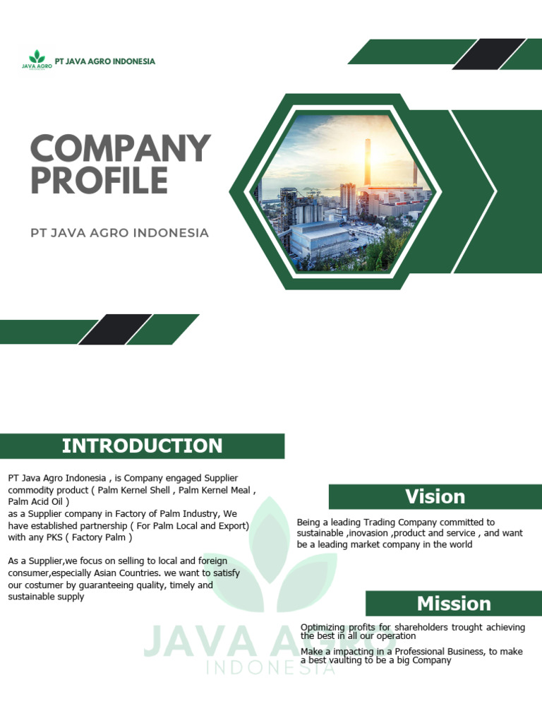 PT Java Agro Indonesia: Supplier Komoditas Kelapa Sawit | PDF