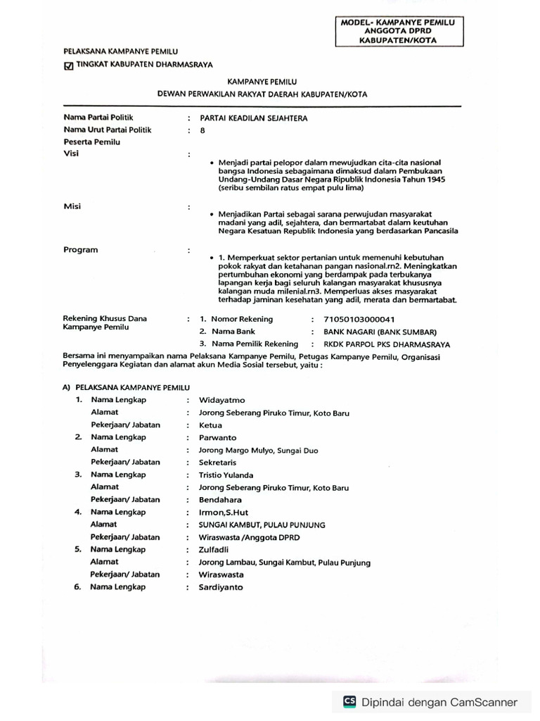 Tim Kampanye Pks | PDF