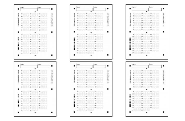 Ge 118 Prelim Answer Sheet | PDF