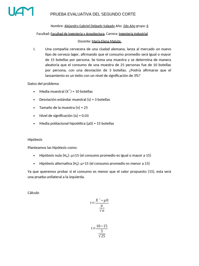 Prueba Segundo Corte Rescate | PDF | Método científico | Análisis estadístico