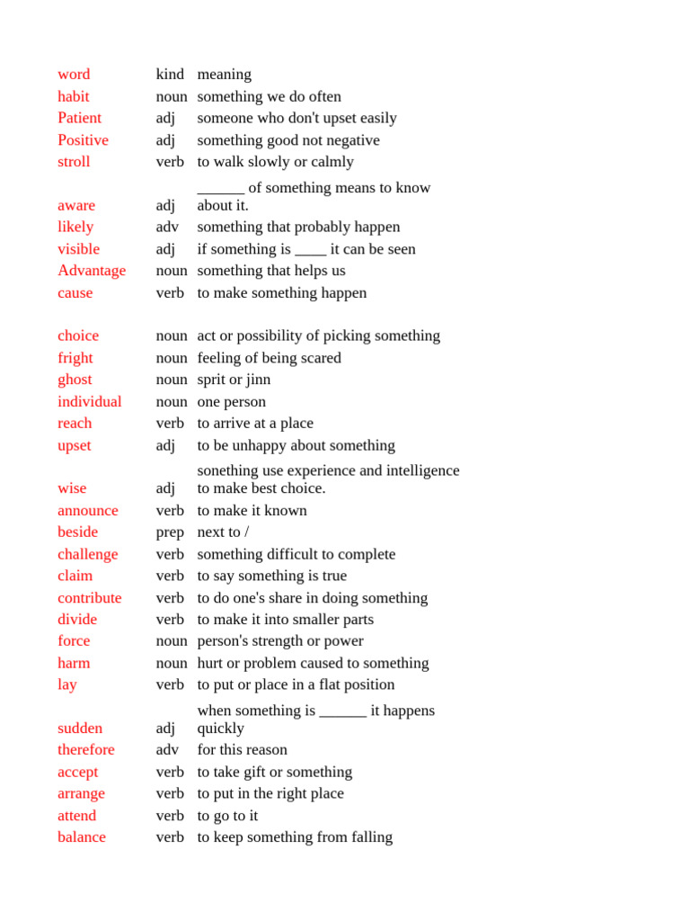 Essential Words | PDF | Verb