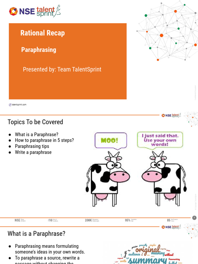 Session 8 - Paraphrasing | PDF | Human Communication