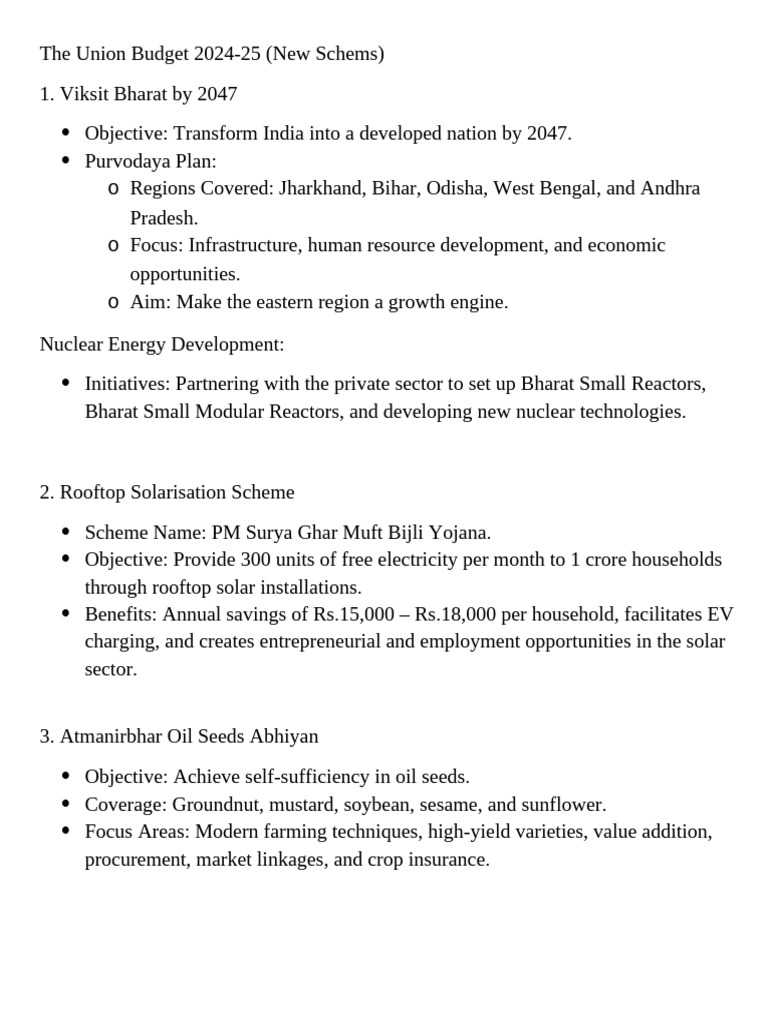 Budget 2024 Schemes | PDF | Employment | Economies