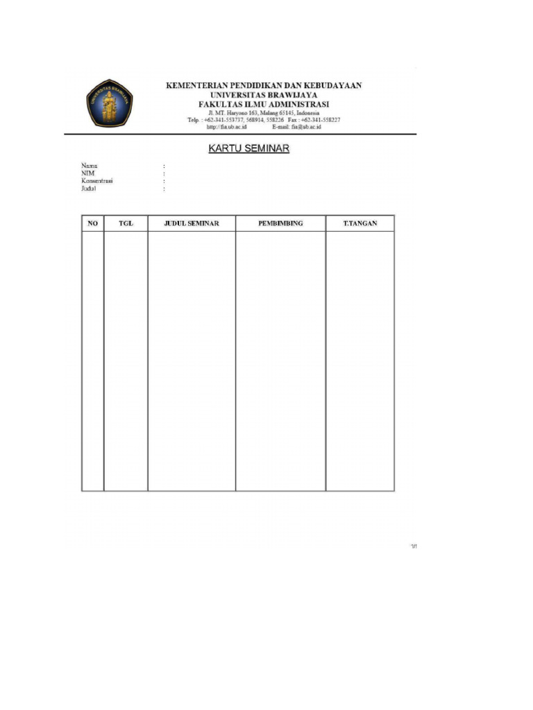 Kartu Seminar | PDF