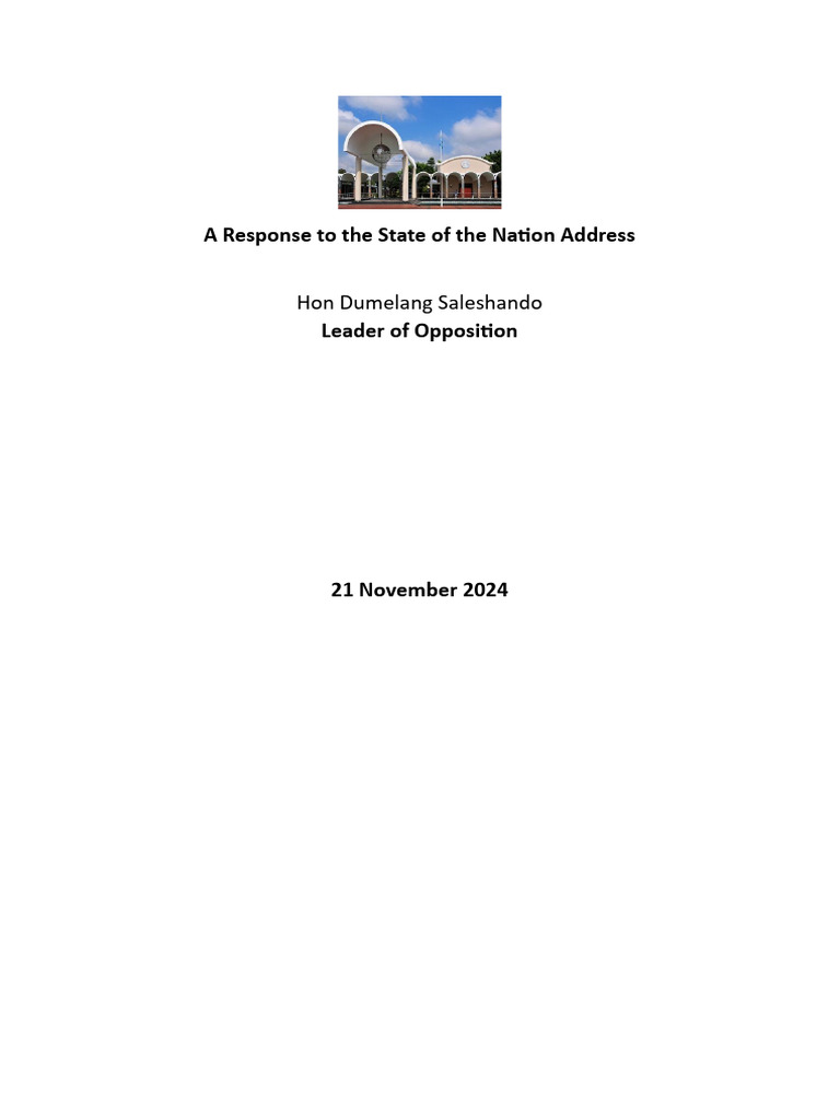 SONA Response 2024 | PDF | Parliament | Corruption