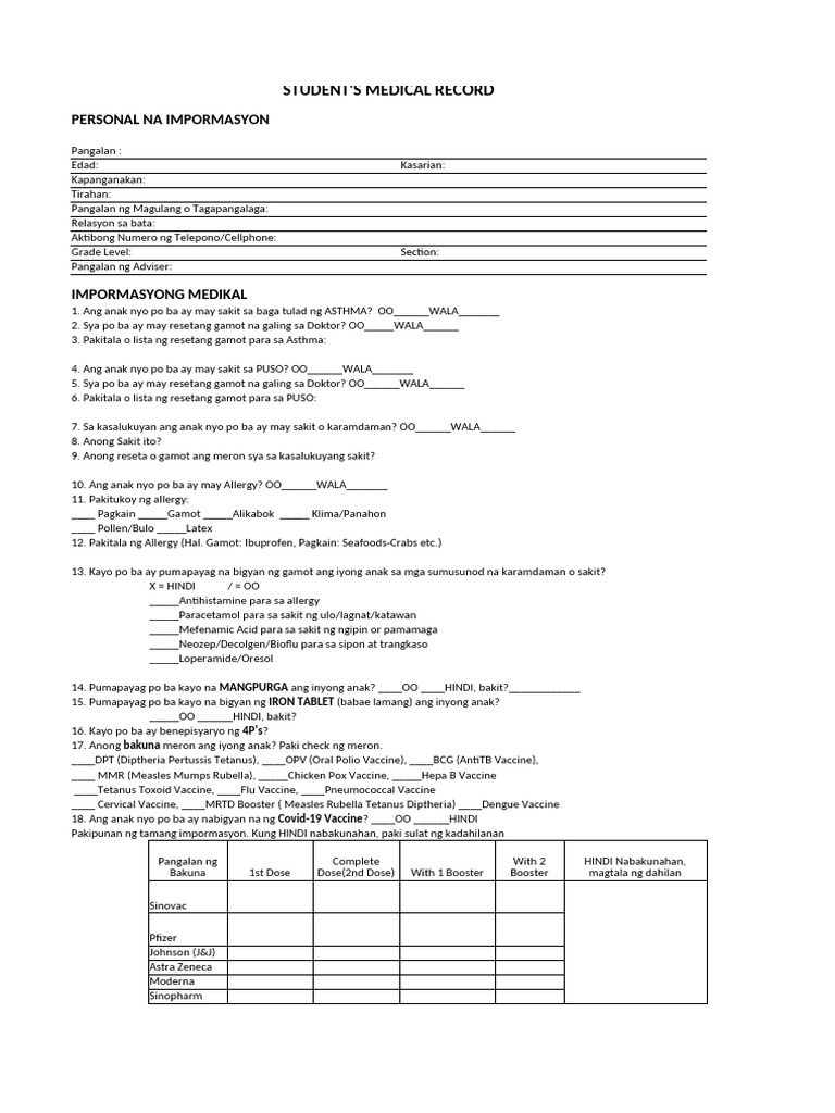 HA Form 2023 | PDF