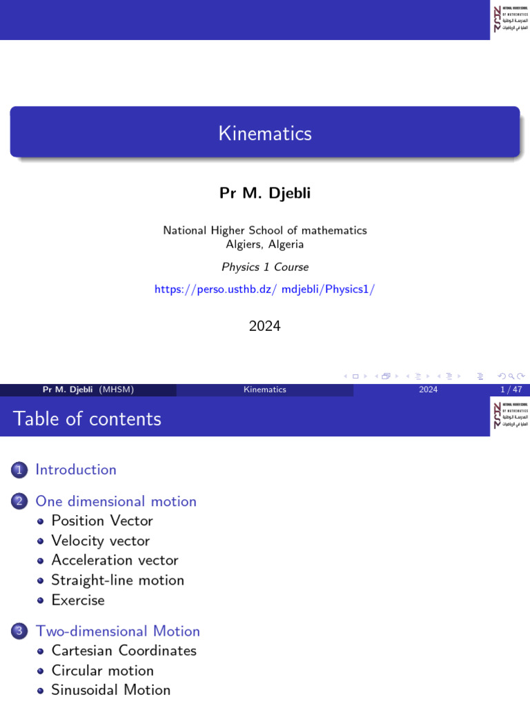 II Kinematic NHSM | PDF | Kinematics | Acceleration