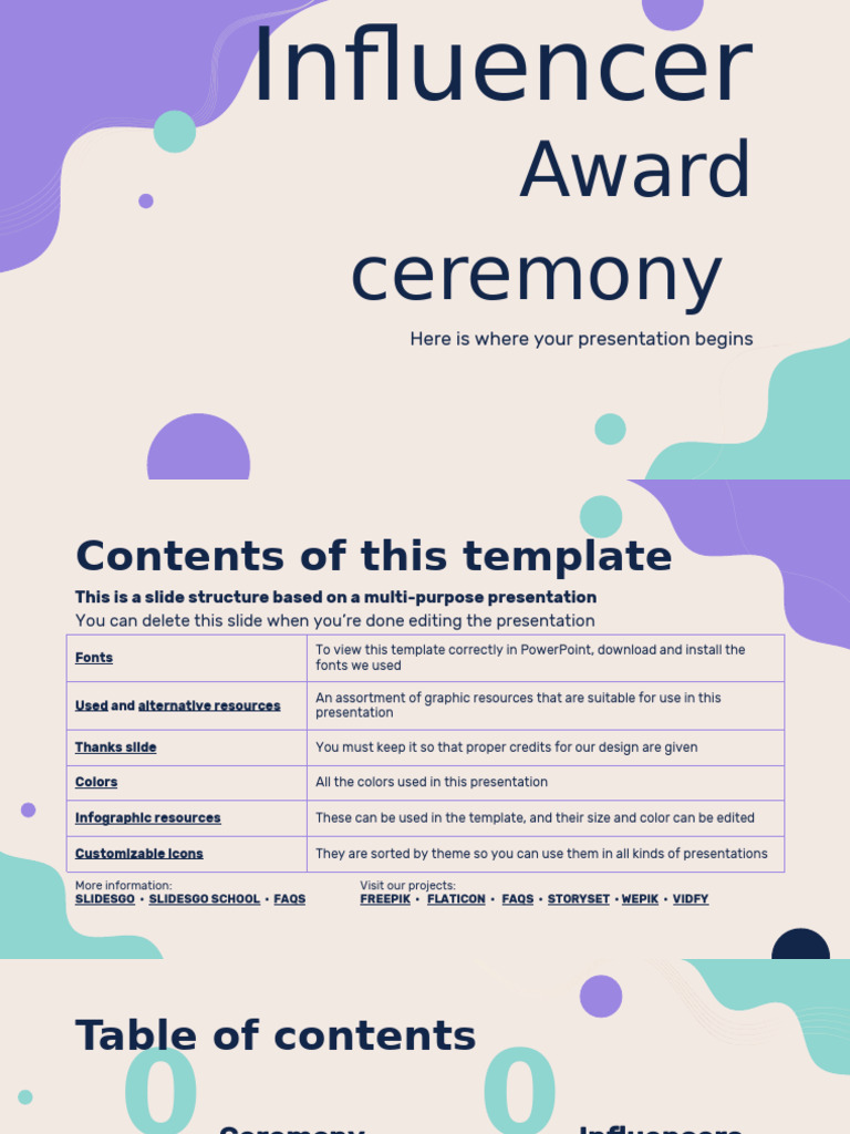 Influencer Award Ceremony by Slidesgo | PDF | Planets | Solar System