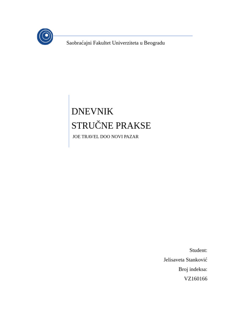 Dnevnik Prakse | PDF