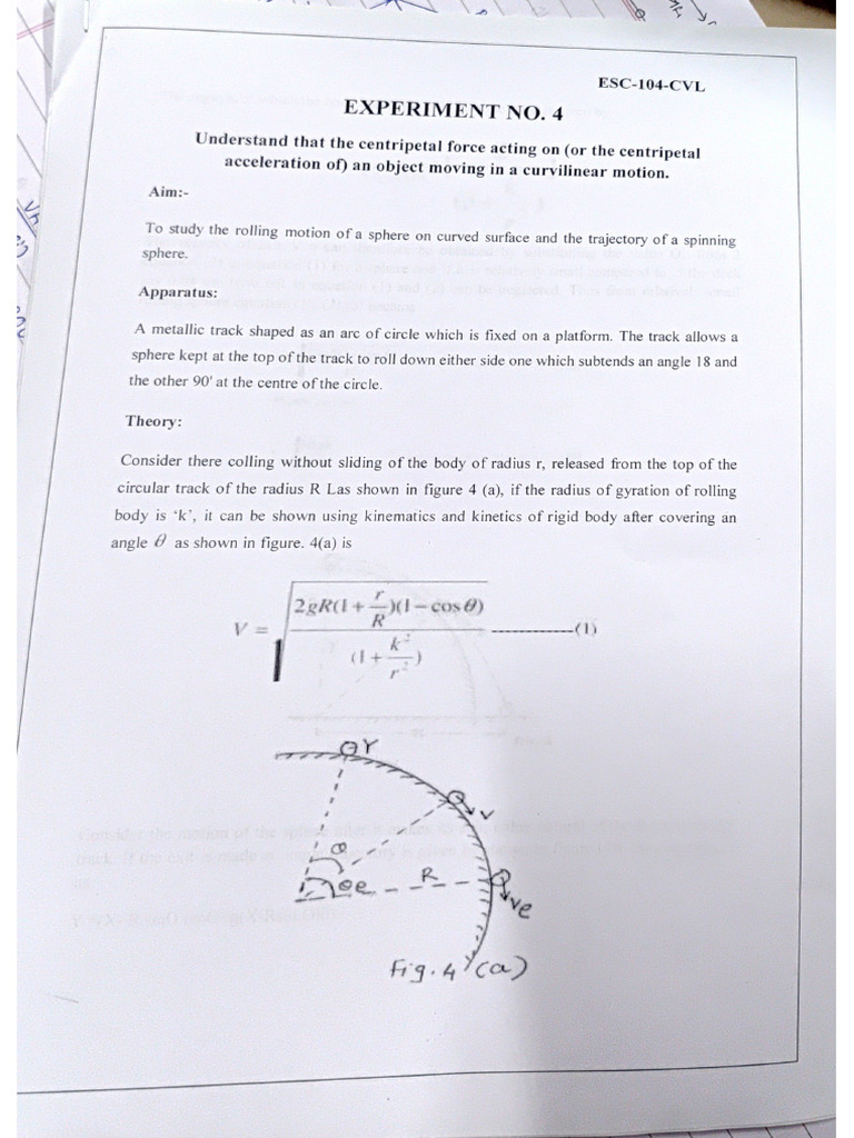 Mechanics Experiment 4 | PDF