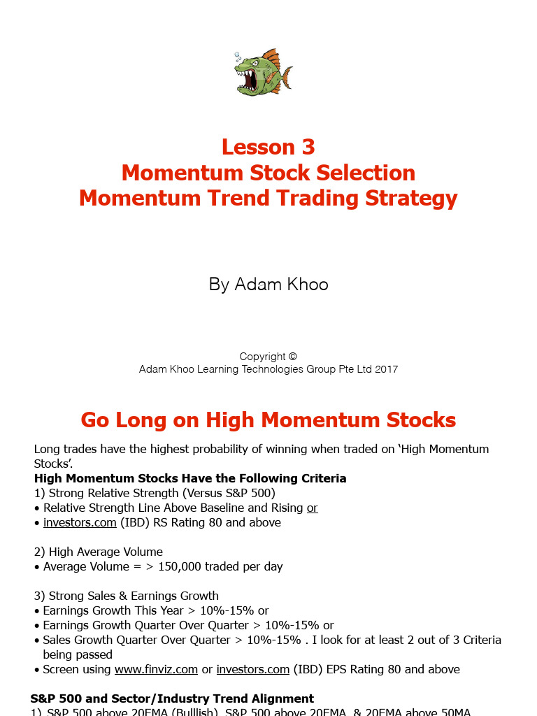 Lesson 3-Momentum Stock Selection | PDF