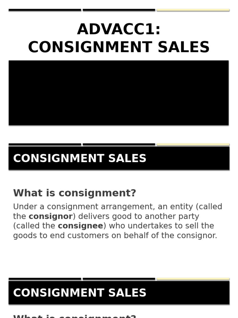 ADVACC1 Consignment Sales | PDF | Revenue | Cost