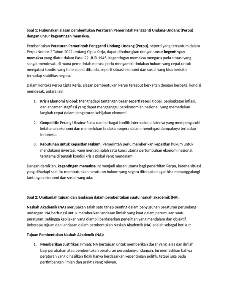 TUGAS 3 Ilmu Perundang-Undangan | PDF