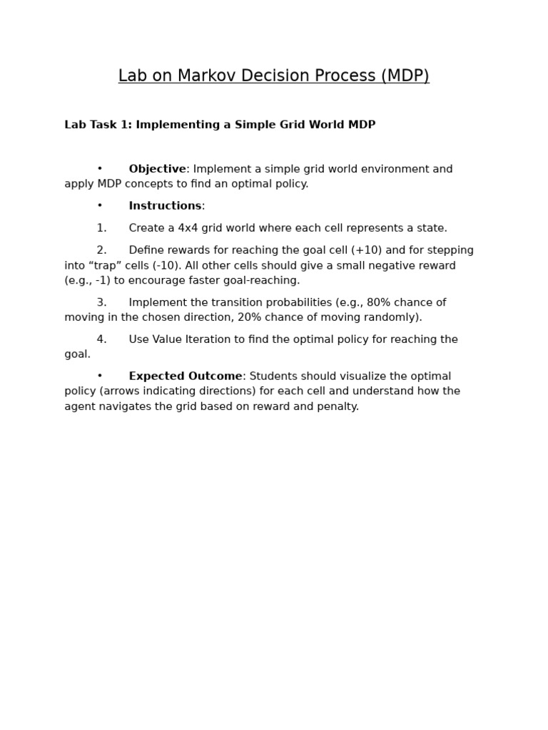 Lab 8 On Markov Decision Process | PDF | Algorithms And Data Structures ...