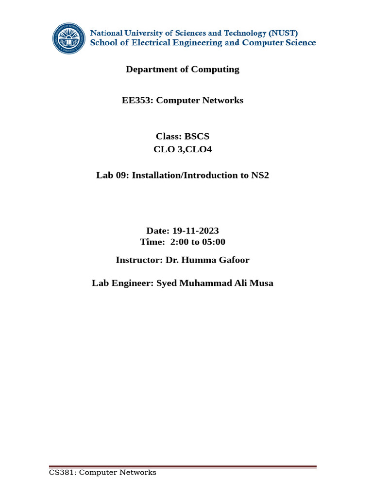Lab 09 NS2 | PDF | Operating System Technology | Software