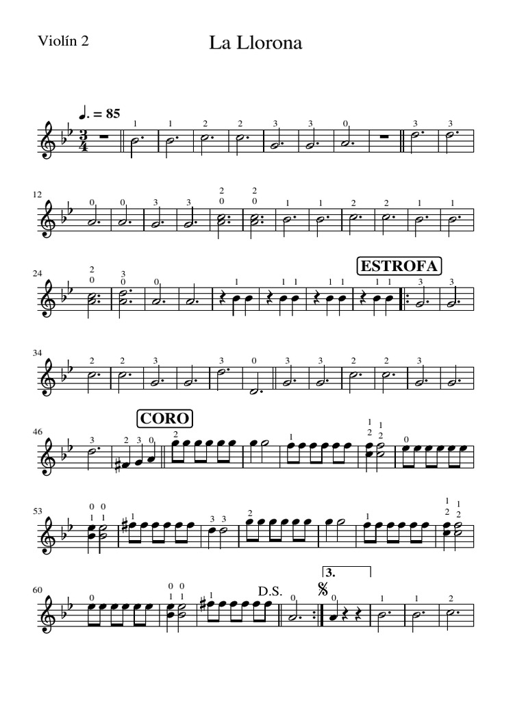 LA LLORONA-Violín - 2 | PDF