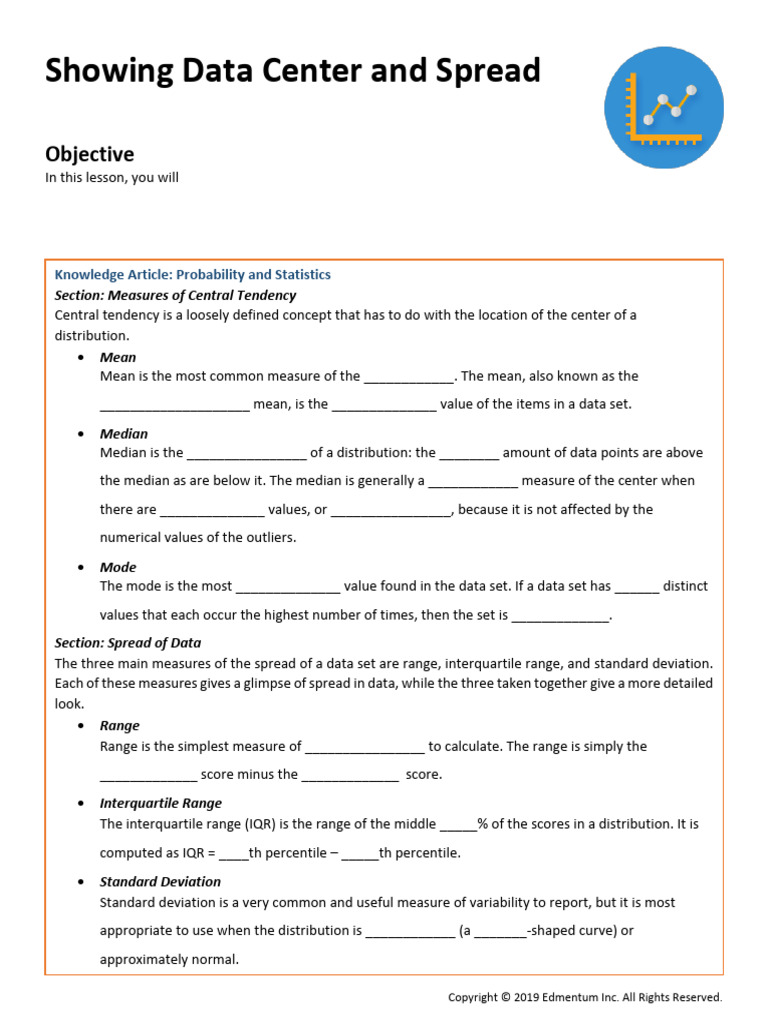 1.2 Guided Notes - Showing Data Center and Spread | PDF | Mean ...