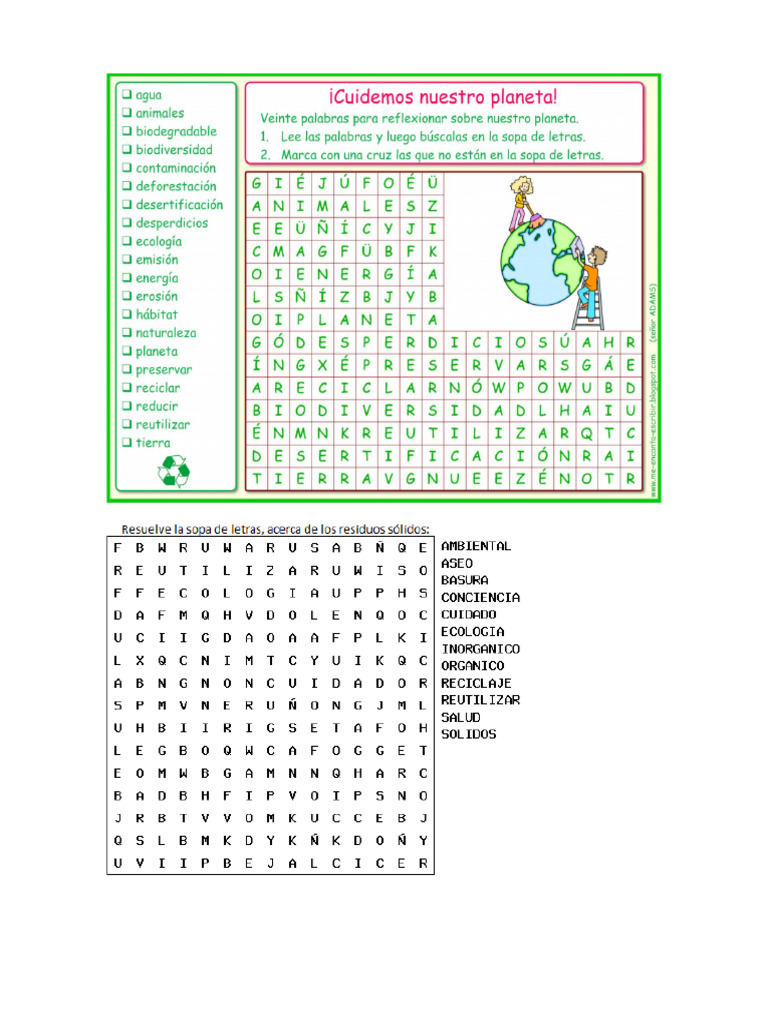 Sopa Letras Ecologia | PDF
