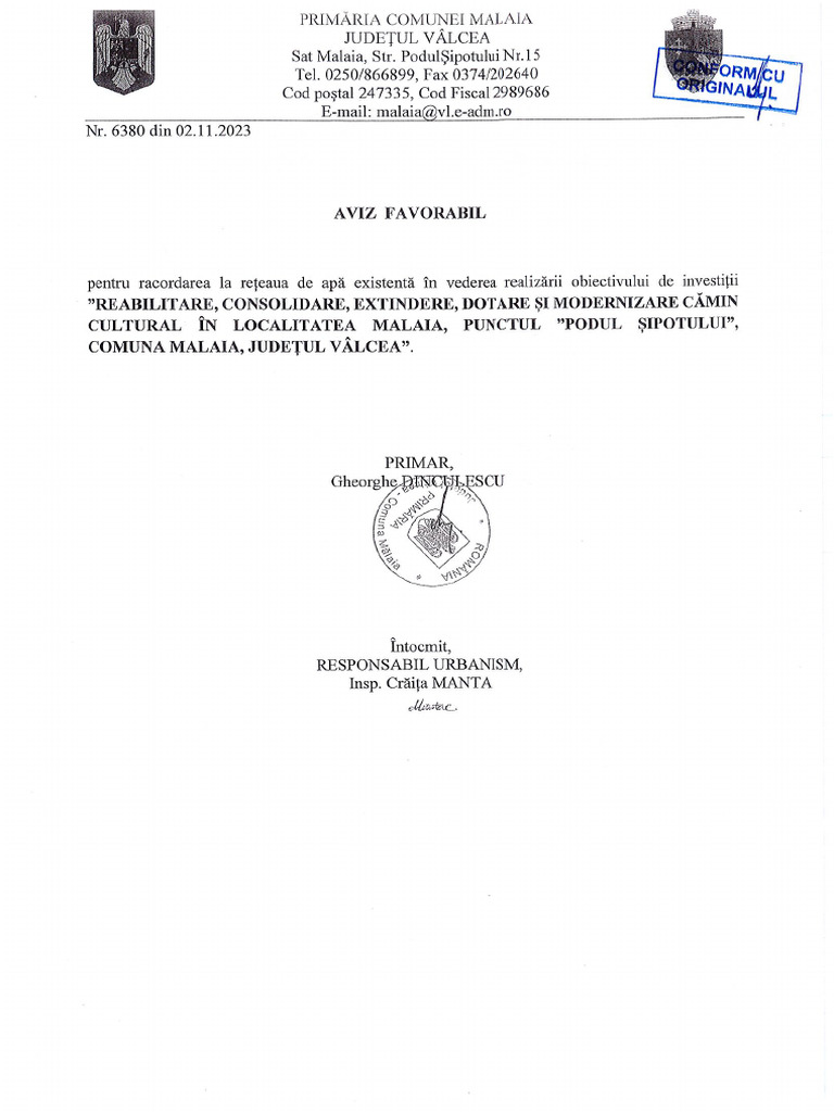 2.1.aviz Apa, Aviz Electrica, Aviz Rcs Rds | PDF