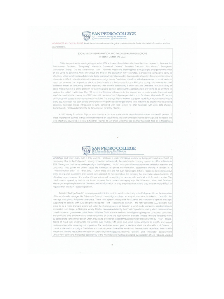 FEROLIN Finals-Worksheet | PDF