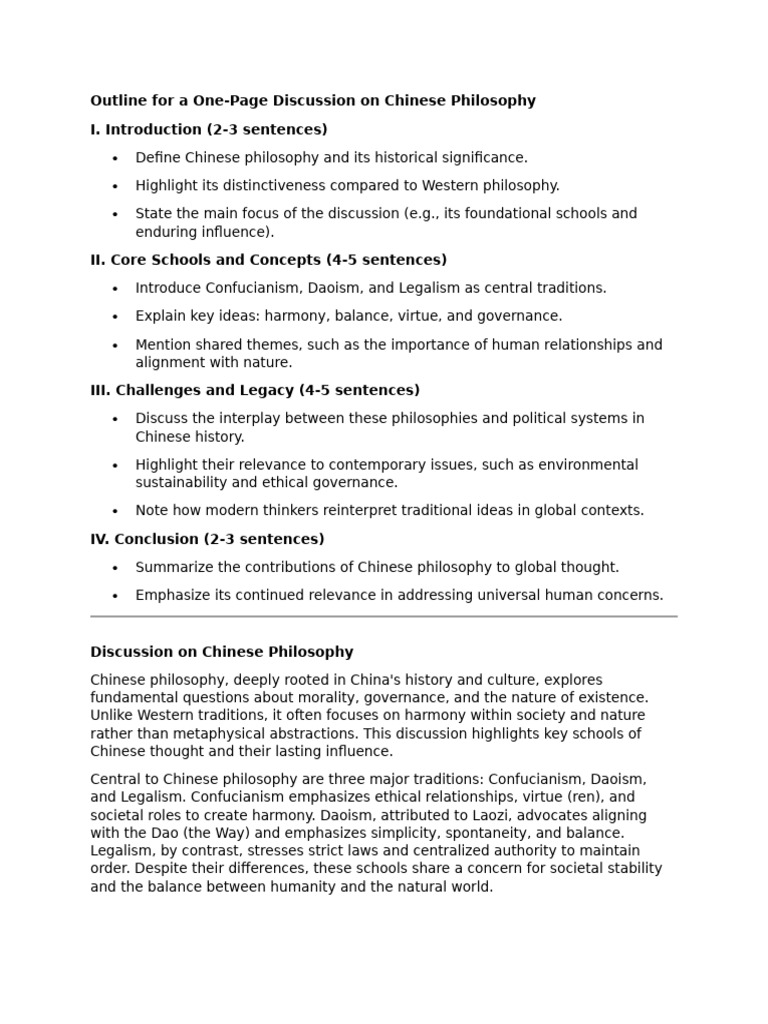 Overview of Chinese Philosophy Insights | PDF | Chinese Philosophy ...