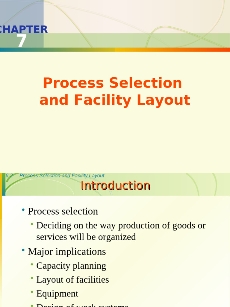 Process Selection & Facility Layout | PDF | Automation | Computer Aided ...