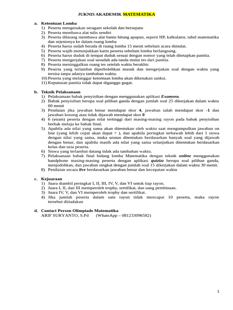 Juknis Per Bagian | PDF