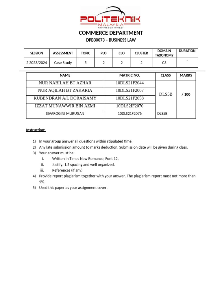 Case Study DPM - Dls | PDF | Breach Of Contract | Implied Warranty