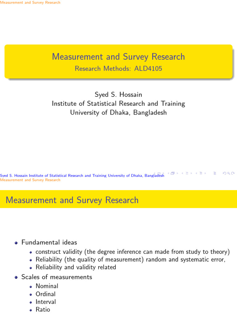 Research Methods (Measurement) | PDF | Survey Methodology | Level Of ...