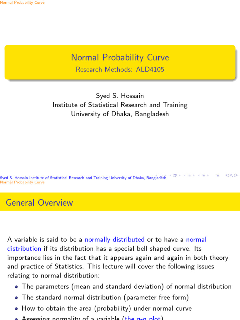Research Methods. (Normal Probability Curve) | PDF | Normal ...