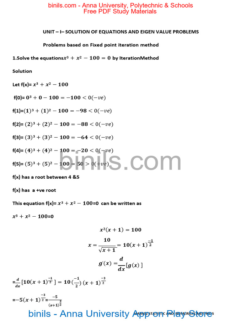 MA 8491 UNIT 1 Watermark Watermark Watermark Compress 1 | PDF ...