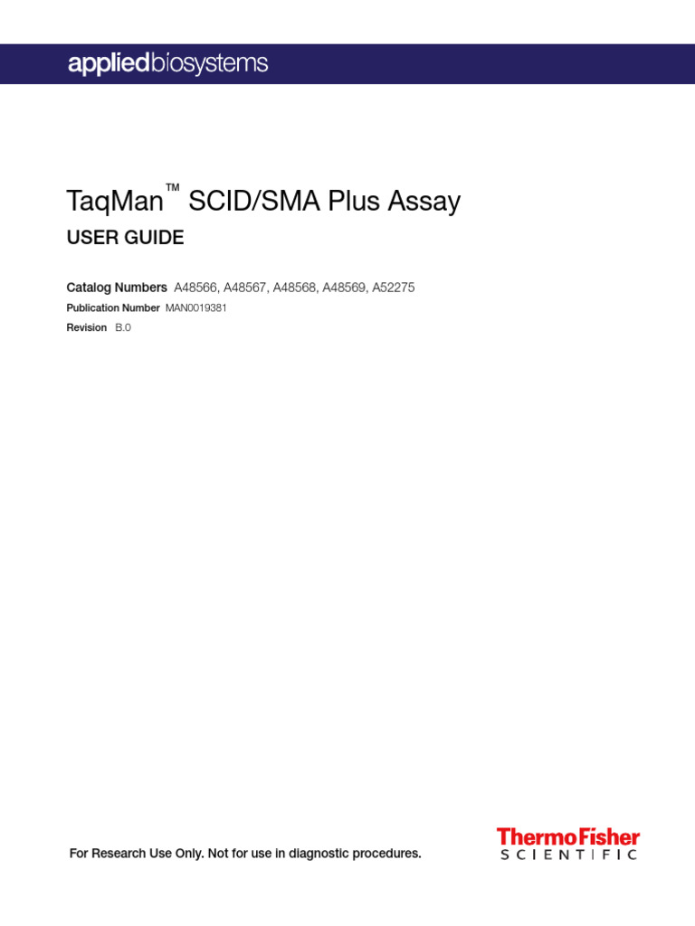 TaqMan SCID/SMA Plus Assay Guide | PDF | Polymerase Chain Reaction ...