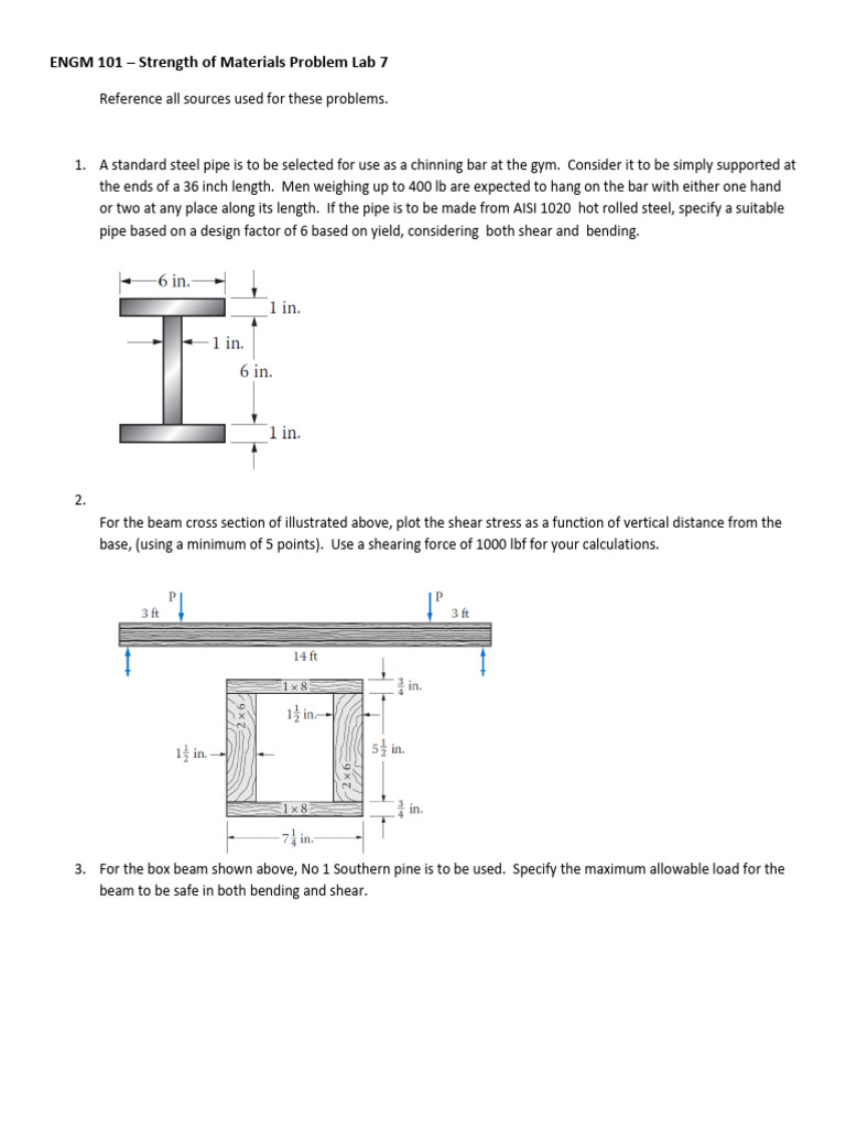ENGM 101 Problem Lab 7-1 | PDF