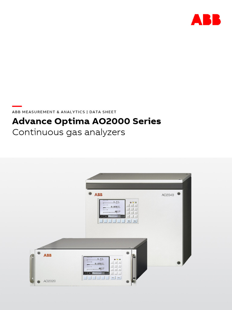 ABB Advance Optima AO2000 Continuous Gas Analyzers With Oxygen Analyzer ...