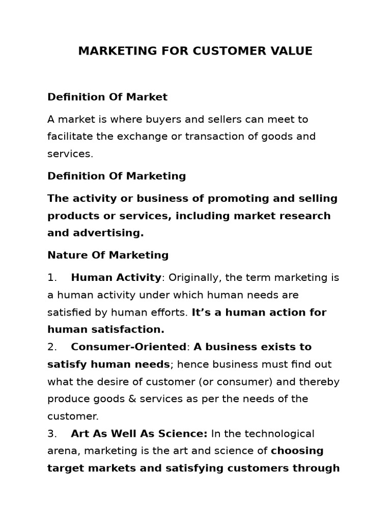 Marketing For Customer Value | PDF | Pricing | Market Segmentation