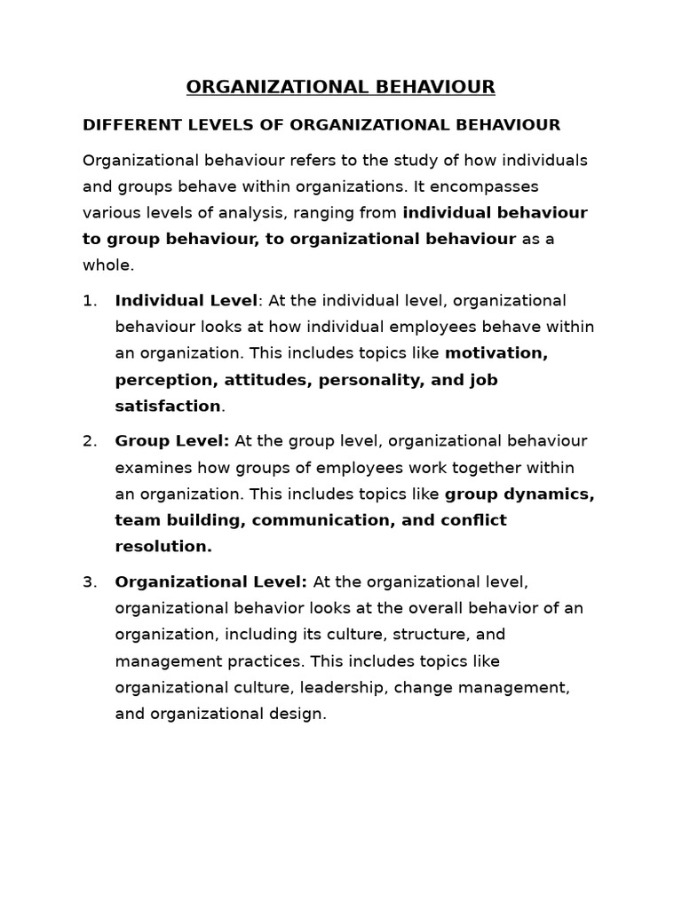 Organizational Behaviour | PDF | Organizational Behavior | Leadership