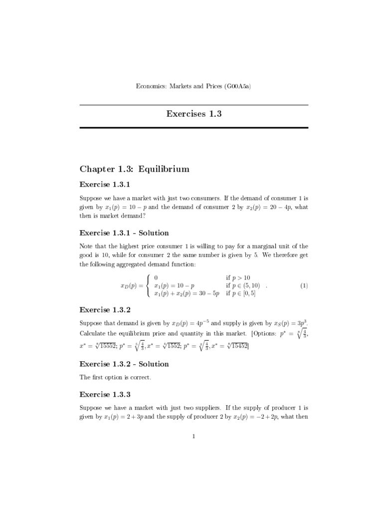 Module 1 Chapter 3 Solutions | PDF | Demand | Prices