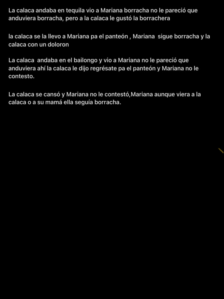 La Calaca Andaba en Tequila Vio A Mariana Borracha No Le Pareció Que 2 | PDF